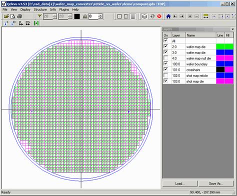 comparing the wafer map layout and shot map layouts