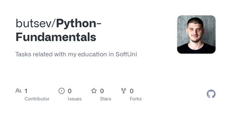 Github Butsev Python Fundamentals Tasks Related With My Education In Softuni