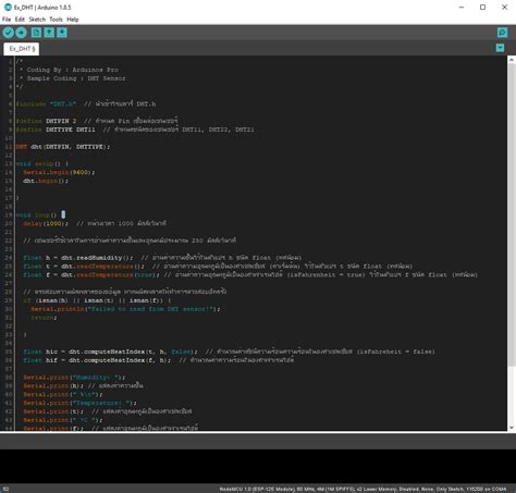 Arduino Sensor Example EP DHT Sensor เซนเซอรวดอณหภมและความชนในอากาศ Arduino