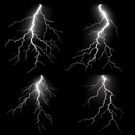 Flash Of Blue Lightning Effect On Black Background Premium Ai