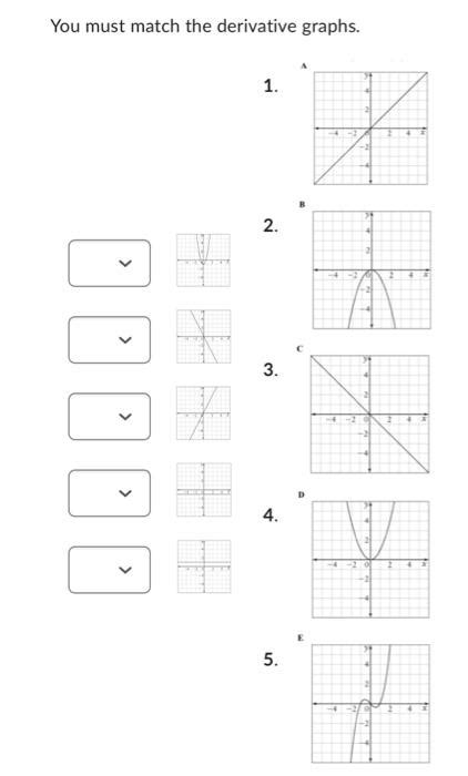 Solved You Must Match The Derivative Graphs 1 2