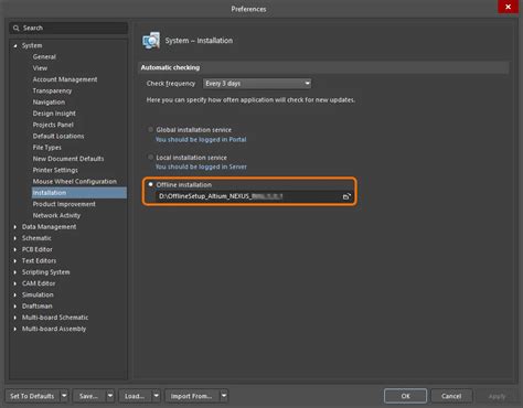 offline installation of the software altium designer 22 technical