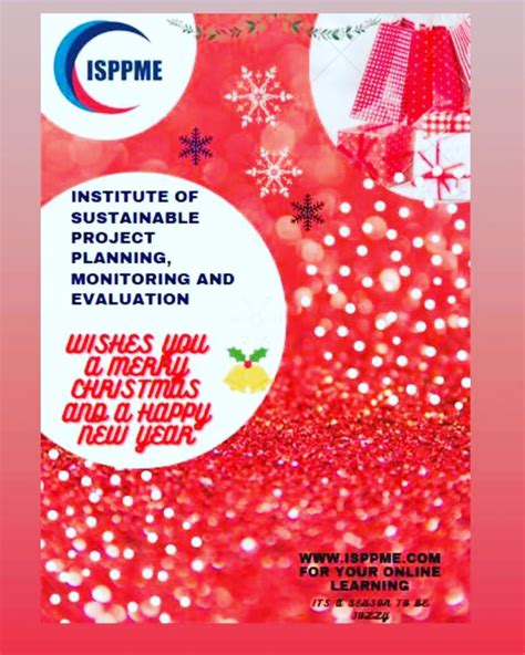 The Institute Of Sustainable Project Planning Monitoring And Evaluation Wishes You A Merry