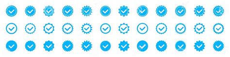 Account Verification Check Mark Icon Collection Social Media Verification Icons Verified Badge