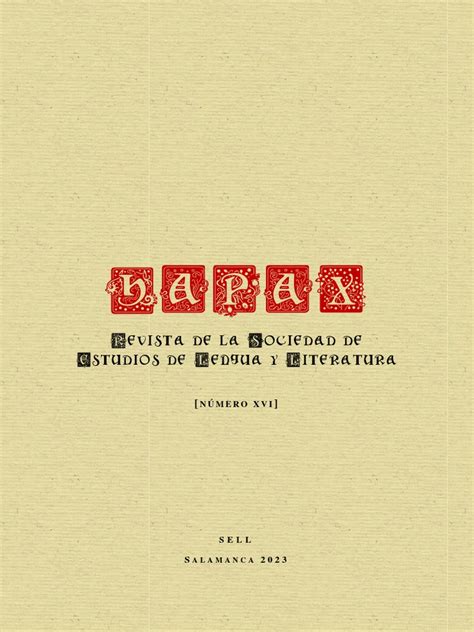 Revista Hapax Numero Xvi Pdf Guisante Lengua Española
