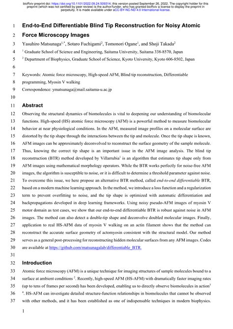 Pdf End To End Differentiable Blind Tip Reconstruction For Noisy Atomic Force Microscopy Images