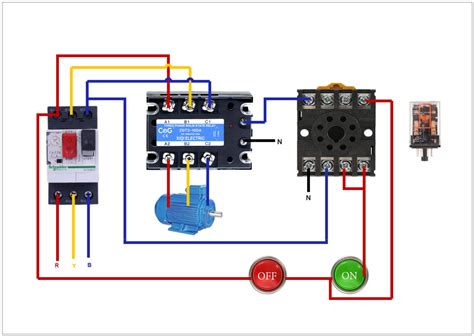 3 Phase Motor Control With SSR Solid State Relay EdrawMax Template