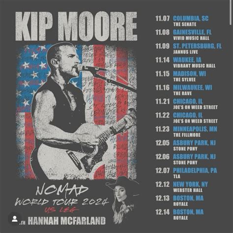 Nomad World Tour 2024 Tours Kip Moore Four Year Strong
