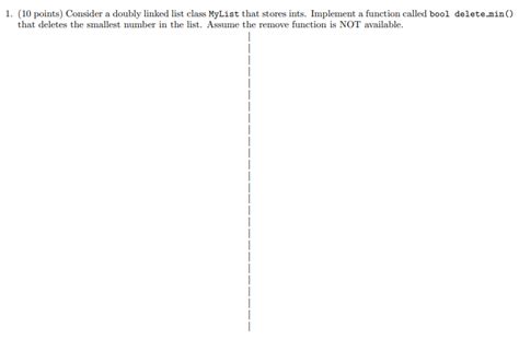 Solved Points Consider A Doubly Linked List Class Chegg