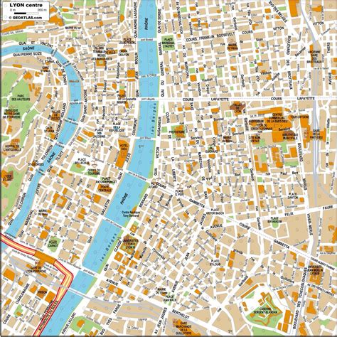 Lyon Street Map Minimal City Map Of Lyon France Europe Premium