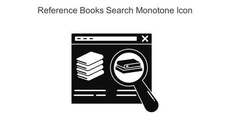 Reference Books Search Monotone Icon In Powerpoint Pptx Png And Editable Eps Format PPT Presentation