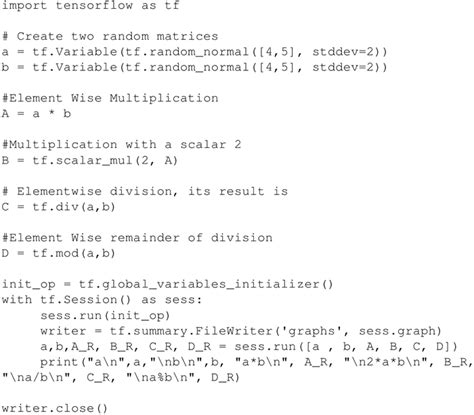 TensorFlow矩阵基本操作及其实现