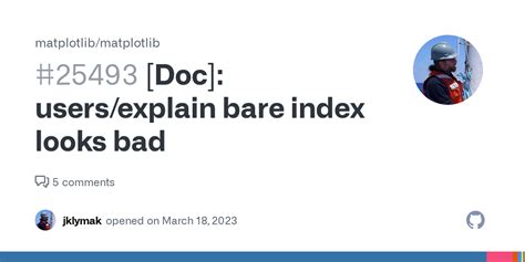 Doc Users Explain Bare Index Looks Bad Issue Matplotlib Matplotlib GitHub