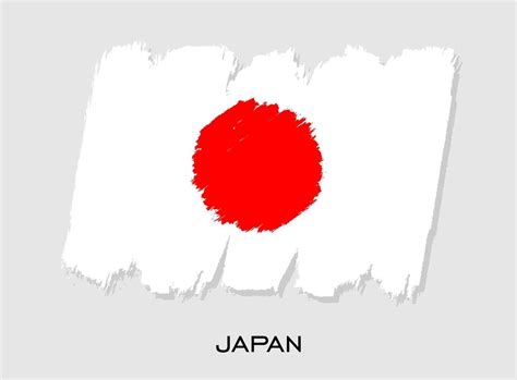 Japans Flag Brush Stroke Design National Flag Of Japan 42642903