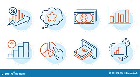 Graph Chart Loan Percent And Loyalty Star Icons Set Statistics Timer