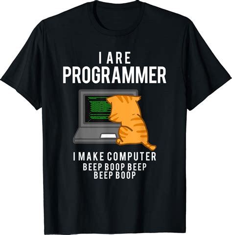 Computer Cat Programmer Funny Coder Meme T Shirt Uk Clothing
