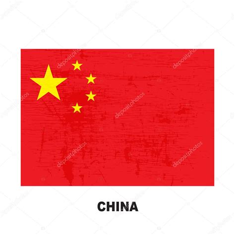 Bandera China Aislada Sobre Fondo Blanco República Popular China