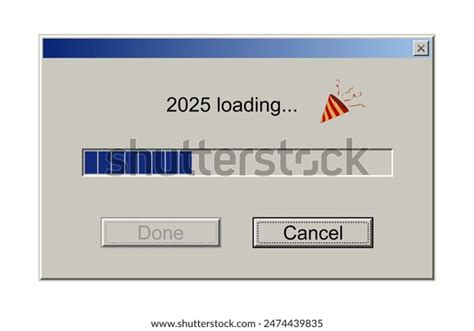 2025 Loading Notification Message Classic Retro Stock Vector Royalty