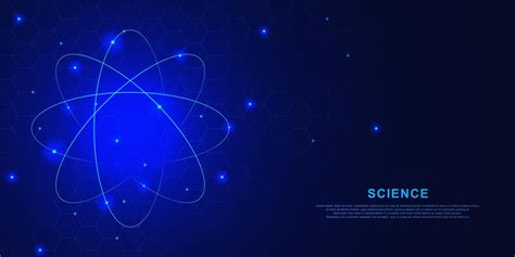 Nuclear Atom Hologram With Molecular Structure For Science And Technology Concept On Dark Blue