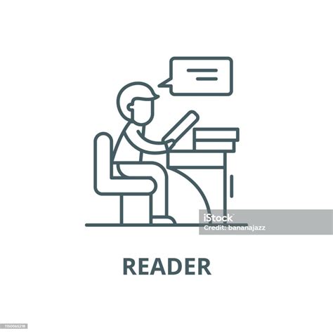 Ilustración De Icono De Línea Vectorial Lector Concepto Lineal Signo De