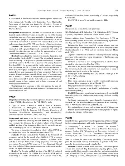 Pdf The Predictive Validity Of Postpartum Depression Predictors