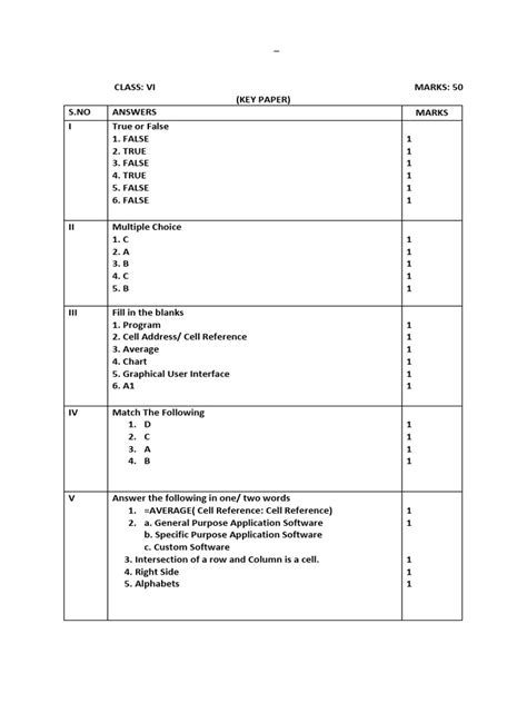 Class 6 Key New Pdf Application Software Software