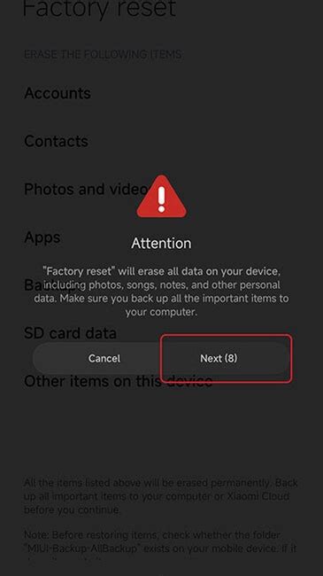 Hướng dẫn Reset máy cho Xiaomi Redmi Note SE