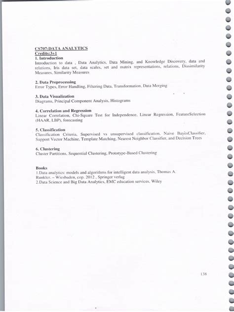 Cs707 Data Analytics Ce412 Data Analytics And Visualization Syllabus Pdf