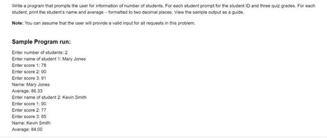 Write A Program That Prompts The User For Information
