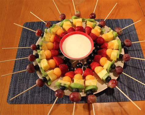 Festive Fruit Kabobs With Yogurt Dip Rainbow Fruit Kabobs Fruit