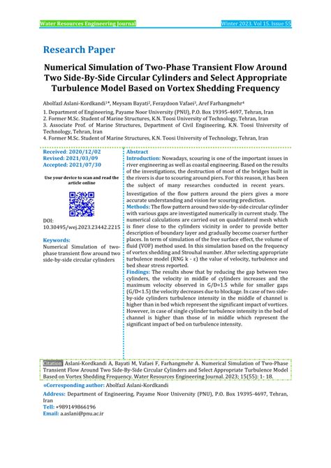 pdf numerical simulation of two phase transient flow around two side