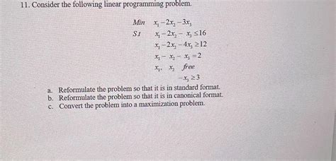 solved consider the following linear programming problem
