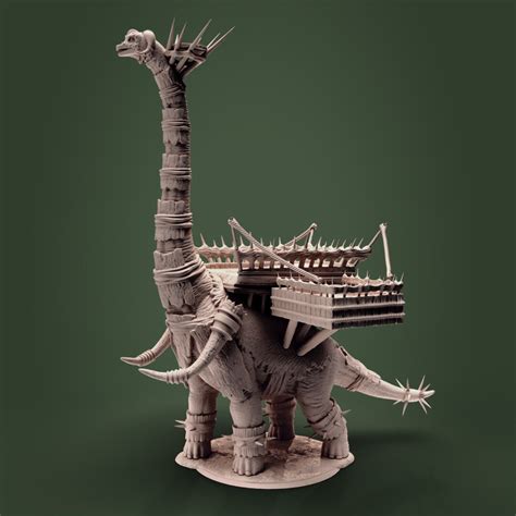 Armored Brachiosaurus Jurassic Tribe Dinosaur Dnd Resin Etsy