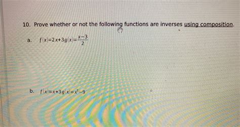 Solved Prove Whether Or Not The Following Functions Are Chegg