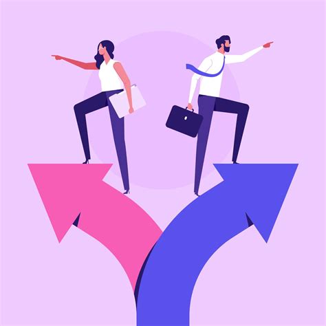 Conflict Of Opinion The Couple Has Different Opinions Concept Vector
