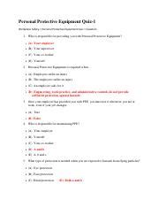 PPE 1 Pdf Personal Protective Equipment Quiz 1 Workplace Safety Personal Protective Equipment