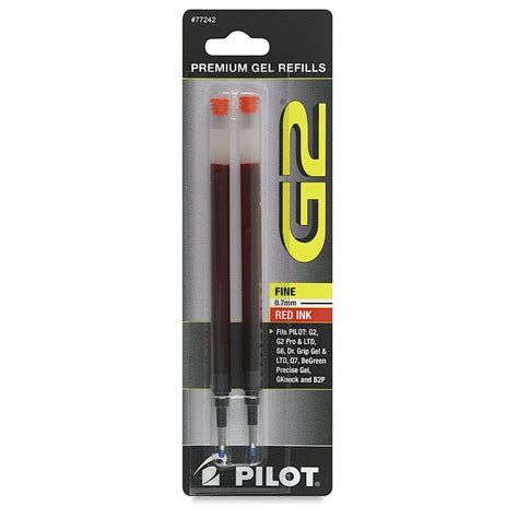Pilot G2 Gel Pen Refill 7 Mm Red Fine Pkg Of 2 Blick Art Materials