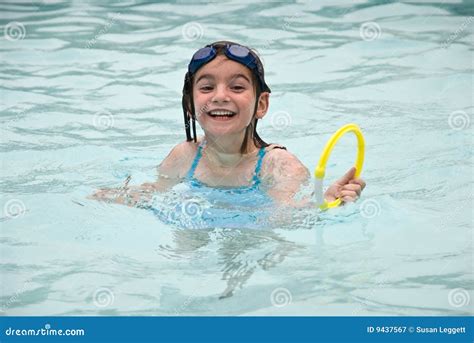 Girl Playing In The Pool Stock Image Image Of Cute Camp 9437567