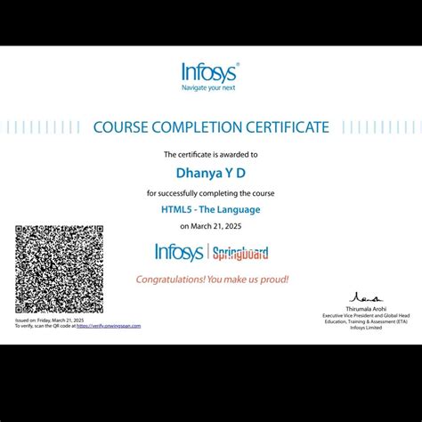 Html Webdevelopment Certification Learning Growth Dhanya Y D
