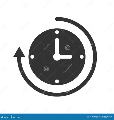 Clock With Arrow Icon Isolated On White Stock Vector Illustration Of Recycle Isolated 95311705