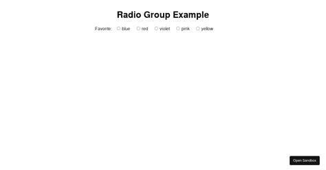 React Hooks Guide Radio Group Codesandbox
