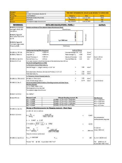 Sample Design Calculations Pdf Building Materials Civil Engineering