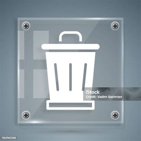 흰색 휴지통은 회색 배경에서 격리된 아이콘을 만들 수 있습니다 쓰레기통 표지판 바구니 아이콘을 재활용합니다 사무실 휴지통