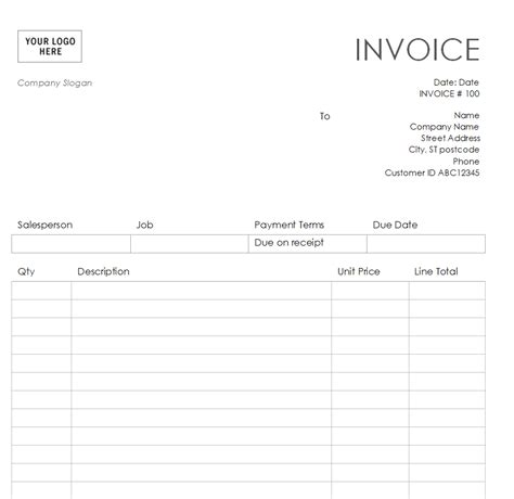 Handy Invoice Formats In MS WORD Word Excel Samples