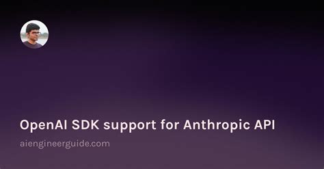 Openai Sdk Support For Anthropic Api