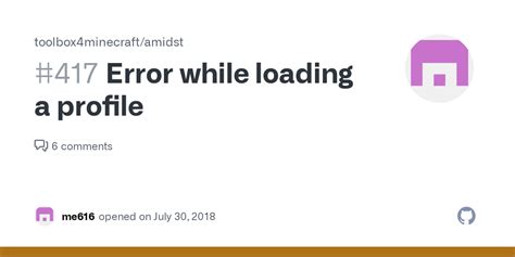 Error While Loading A Profile Issue Toolbox Minecraft Amidst GitHub