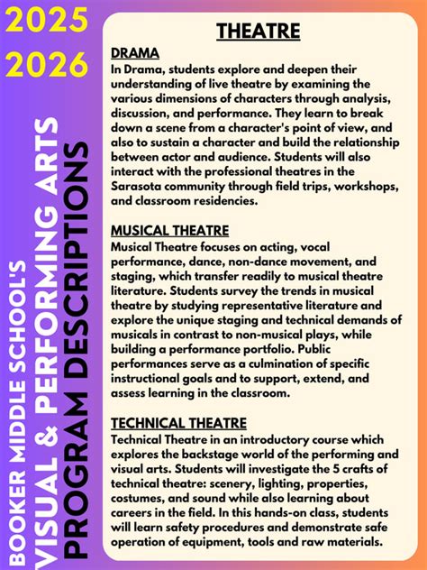 Vpa At A Glance Booker Middle Schools Visual And Performing Arts