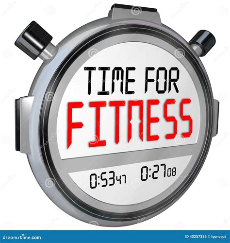 Time For Fitness Words Stopwatch Timer Training Exercise Stock