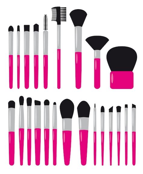Premium Vector Makeup Brush Set