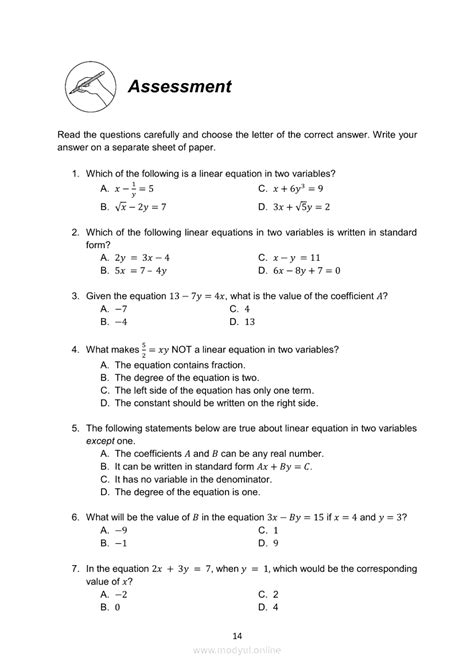 Math 8 Module 7 Illustrating Linear Equations In Two Variables Grade 8 Modules